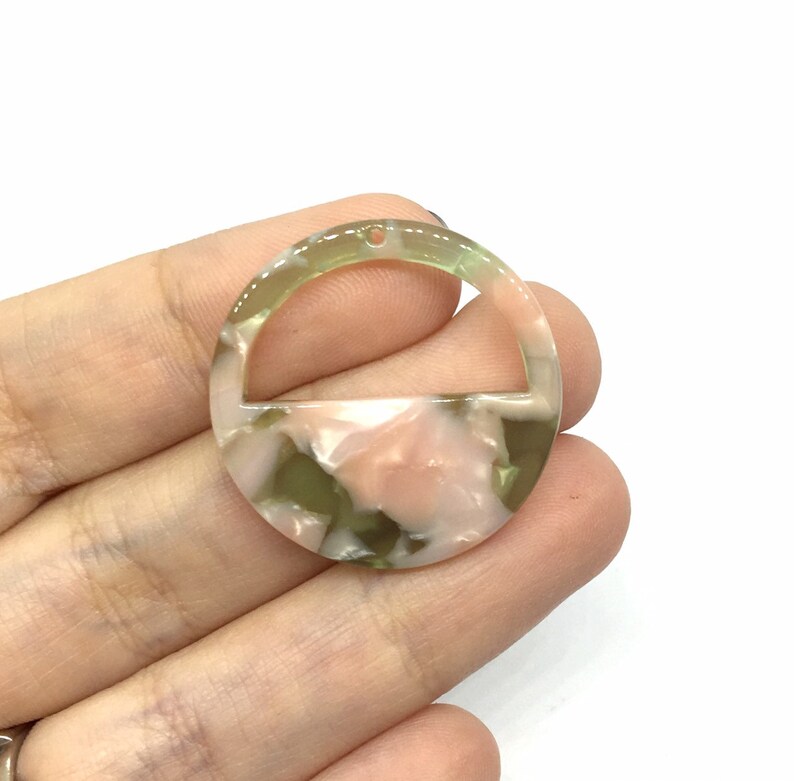 Pink & Green Tortoise Shell Acrylic Blanks Cutout Circle - Etsy