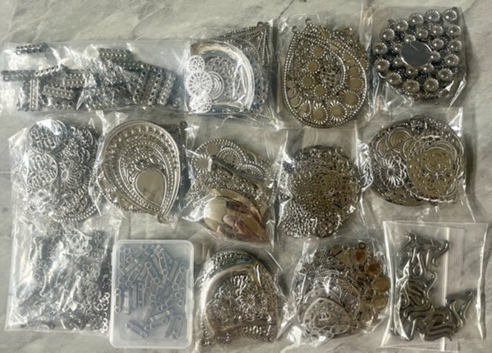 WHOLESALE Huge LOT Silver Findings for Jewelry Creation, Bangle Making ...