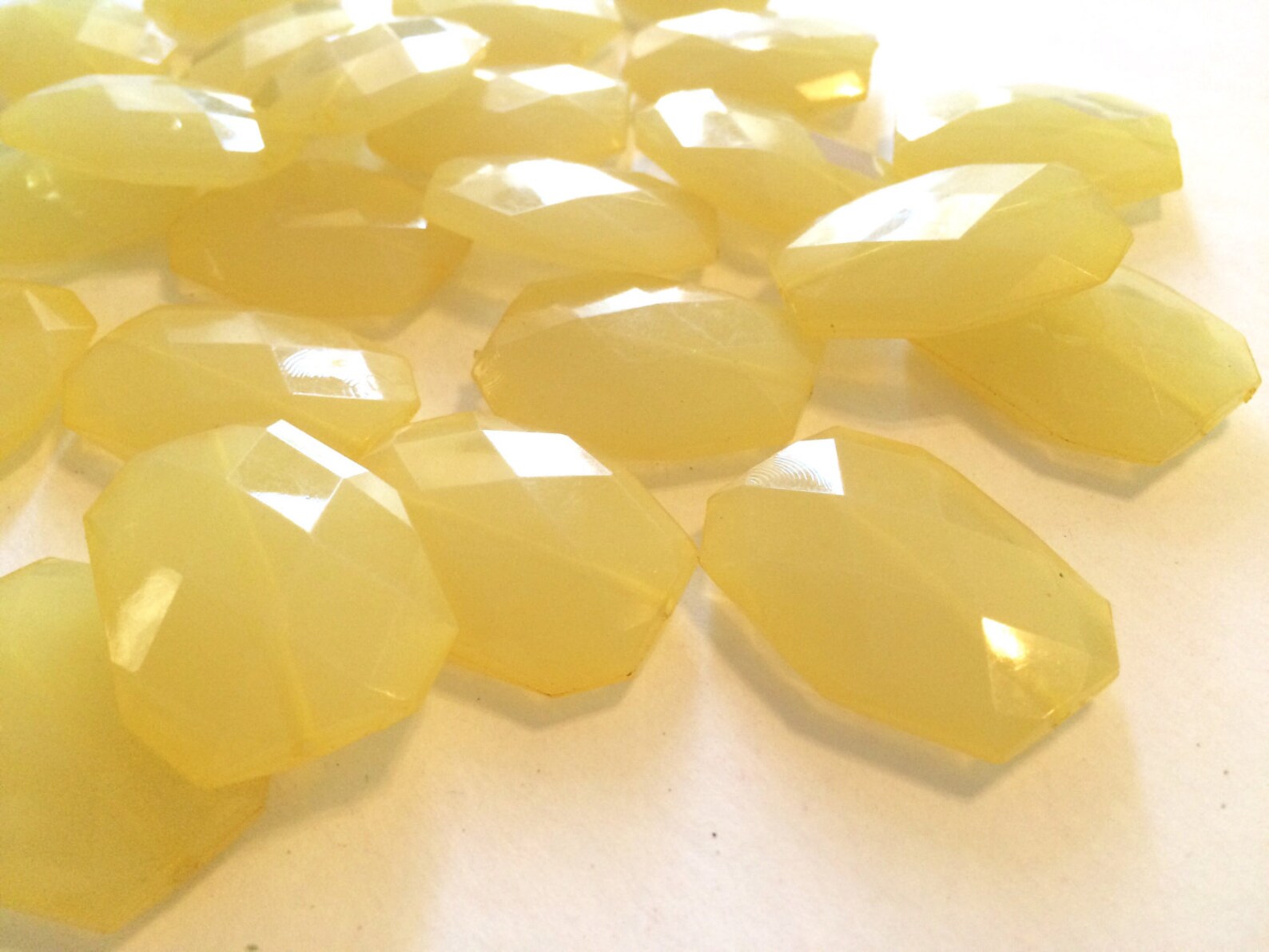 XL Lemon Faceted Beads Acrylic Beads Jewelry Making 39mm - Etsy