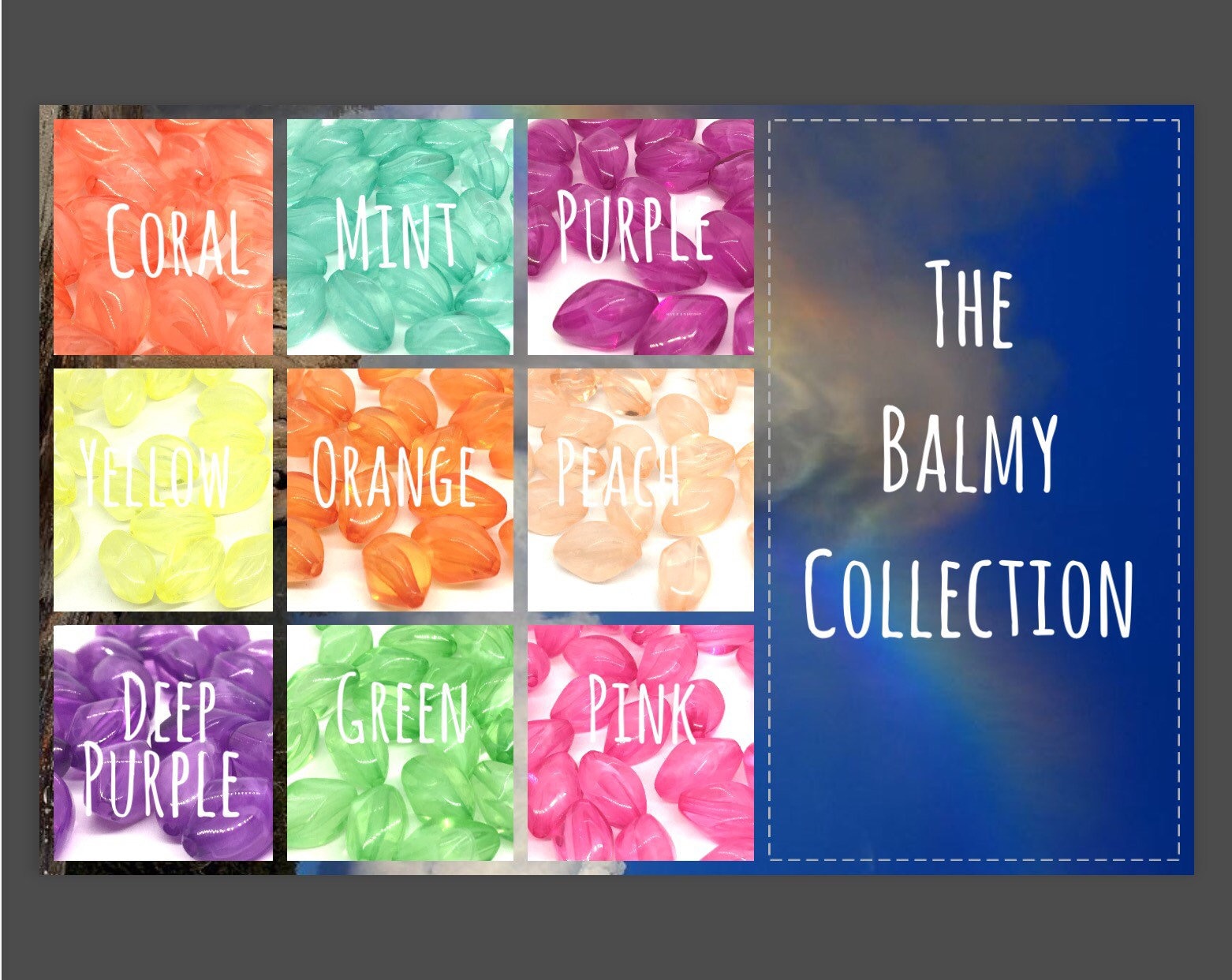 Colorful Translucent Beads 20mm Beads Balmy Collection Oval | Etsy