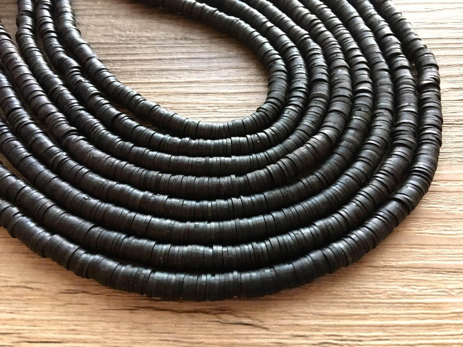 Black 6mm WHOLESALE Rubber Disc Beads 17 Strand Heishi - Etsy