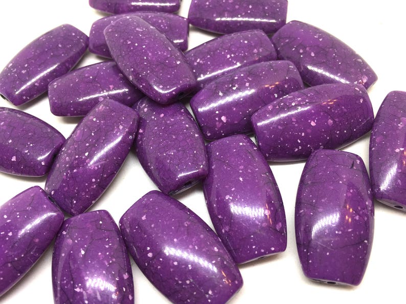 Speckled Purple Tube Beads Large Acrylic Tube Beads Purple - Etsy