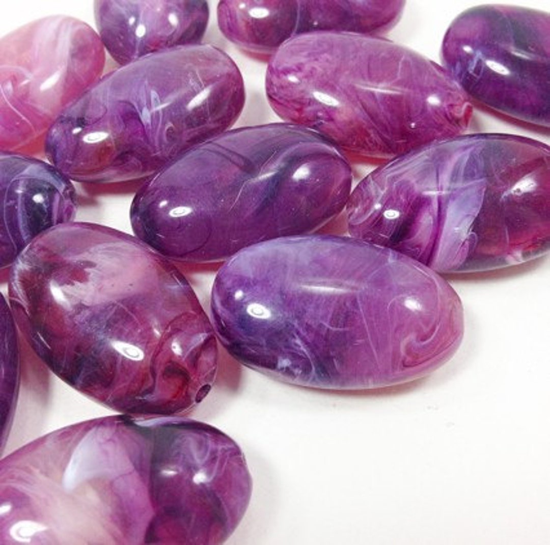 Gorgeous Dark Purple Swirl Acrylic Beads - Chunky Craft Supplies for ...