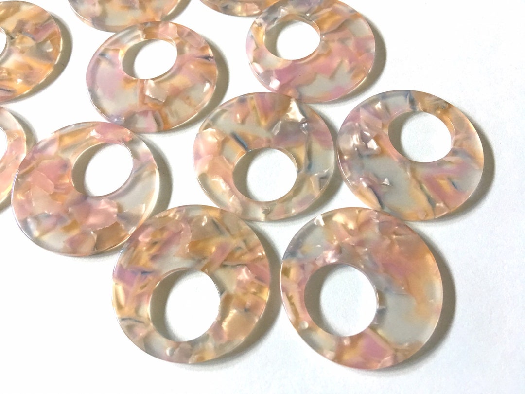 Pastel Rainbow Tortoise Shell Acrylic Blanks Cutout, Circle Blanks ...