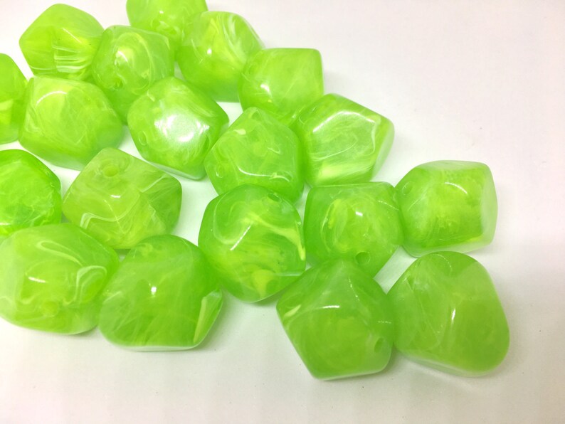 Green Beads Lime Green Acrylic Beads the Jet-setter - Etsy