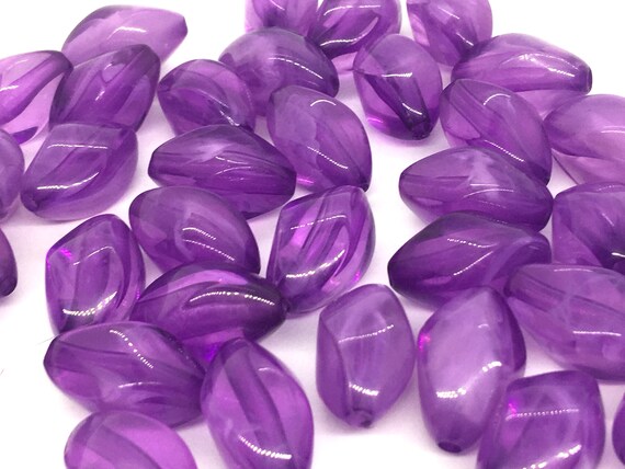 Deep Purple Translucent Beads 20mm Beads Balmy Collection - Etsy