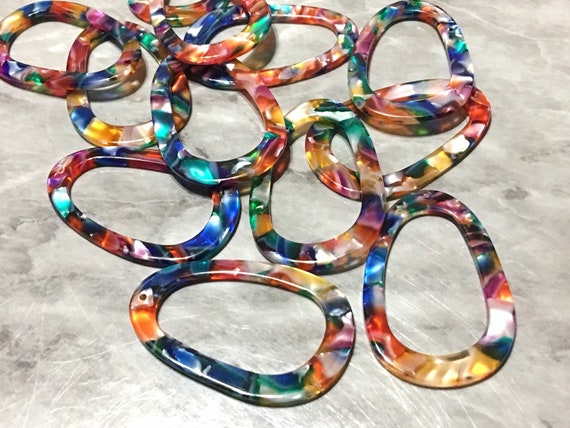 Rainbow Watercolor Mosaic Tortoise Shell Acrylic Blanks | Etsy