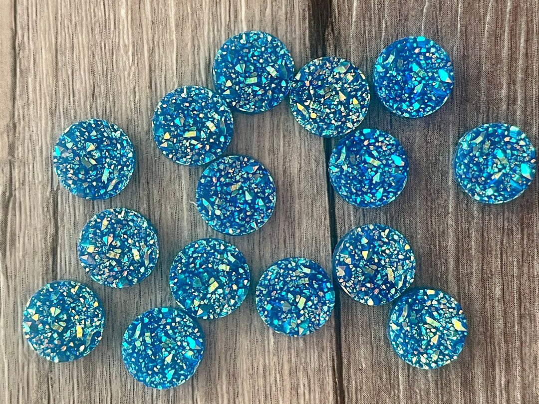 Electric Blue Chunky Sparkle 12mm Druzy Cabochons, Jewelry Making Kit ...