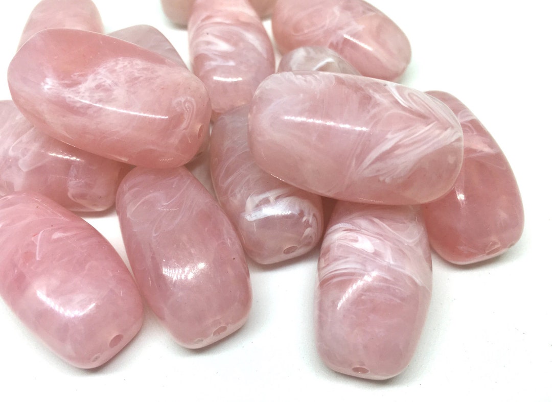 Pink Beads, Soft Pink, 32mm Rectangle Gemstone Beads, the Treasure ...