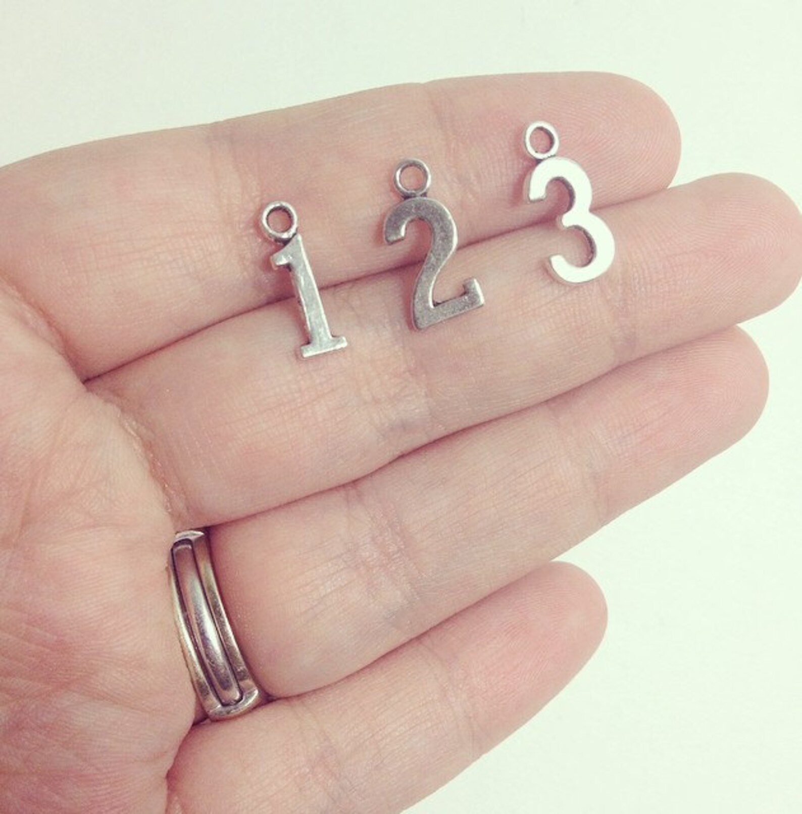 Silver Number Charms You Pick Number 1 2 3 4 5 6 7 8 9 0 Etsy