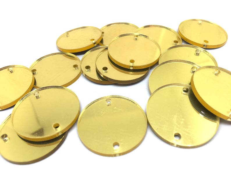 Gold Mirror Discs 2 Hole Acrylic Disc BLANK 30mm 1.25 - Etsy