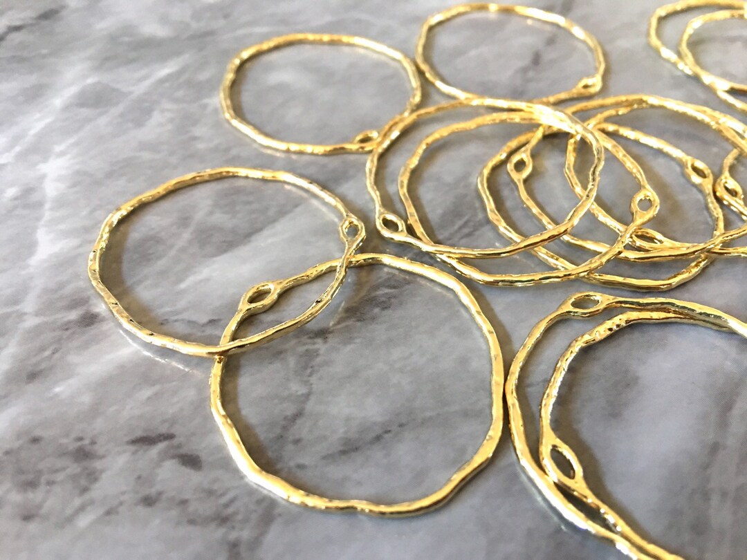 Large Gold Circle 35mm With 1 Hole for Earrings, Gold Circle Blanks ...