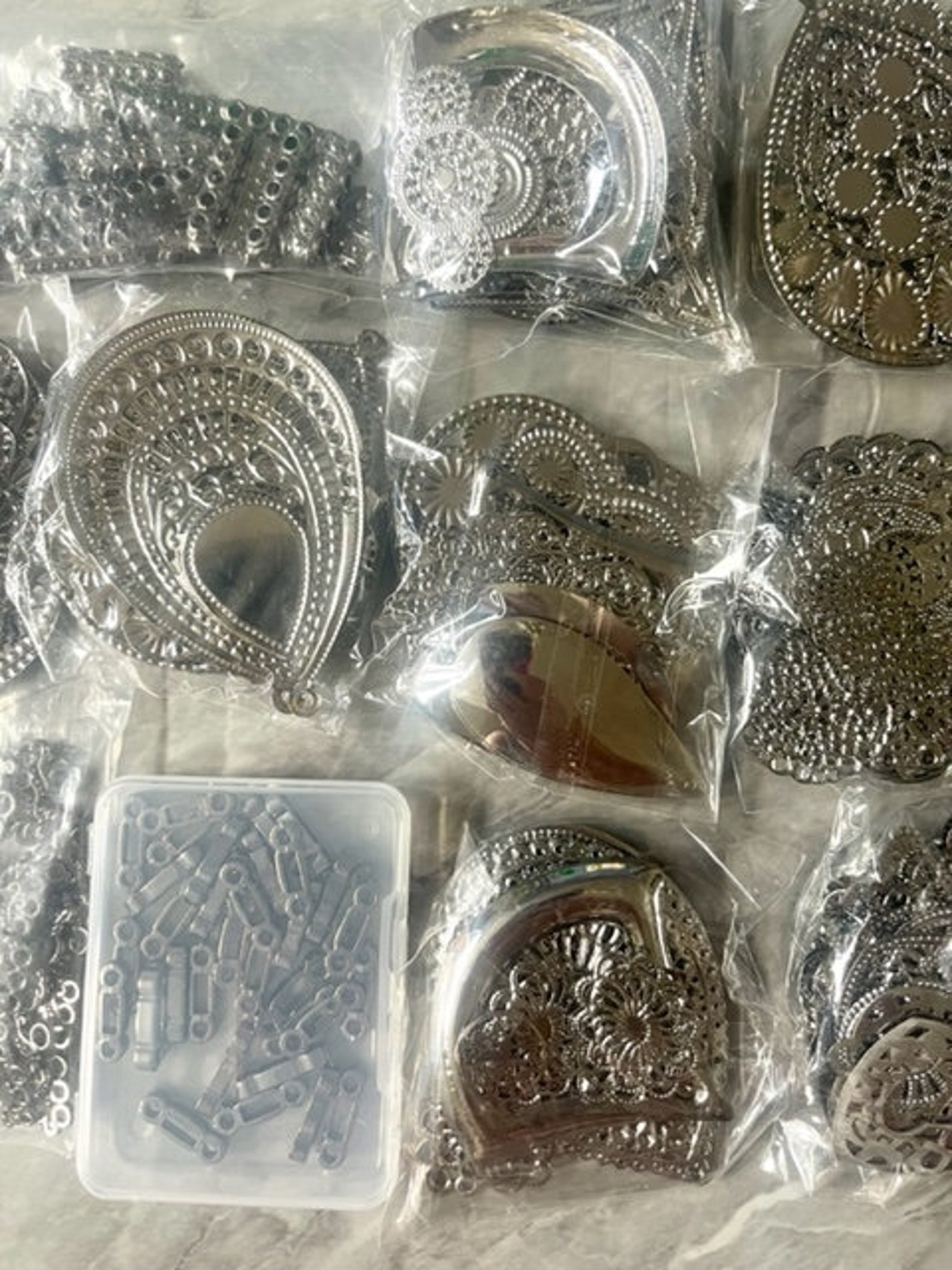 WHOLESALE Huge LOT Silver Findings for Jewelry Creation, Bangle Making ...