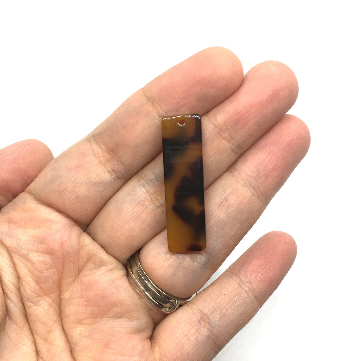 Skinny Tortoise Shell Beads Rectangle Acrylic 35mm Long - Etsy