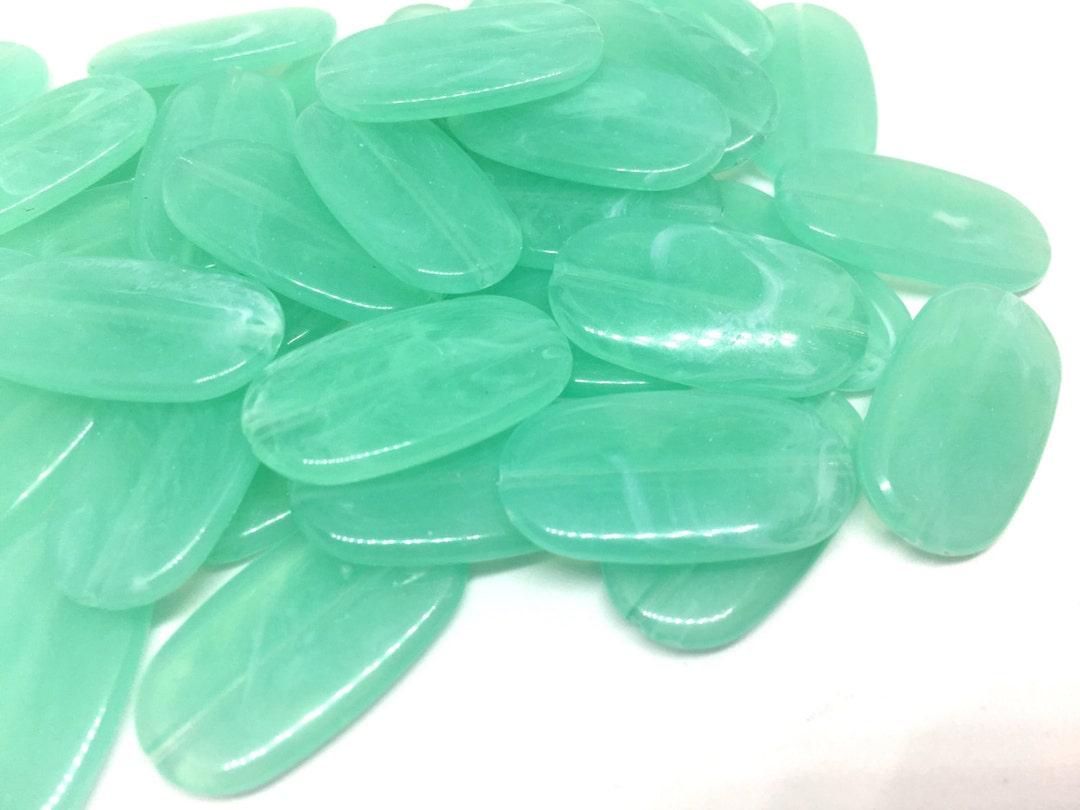 Green Beads, Mint Beads, the Surf Collection, 30mm Beads, Big Acrylic ...