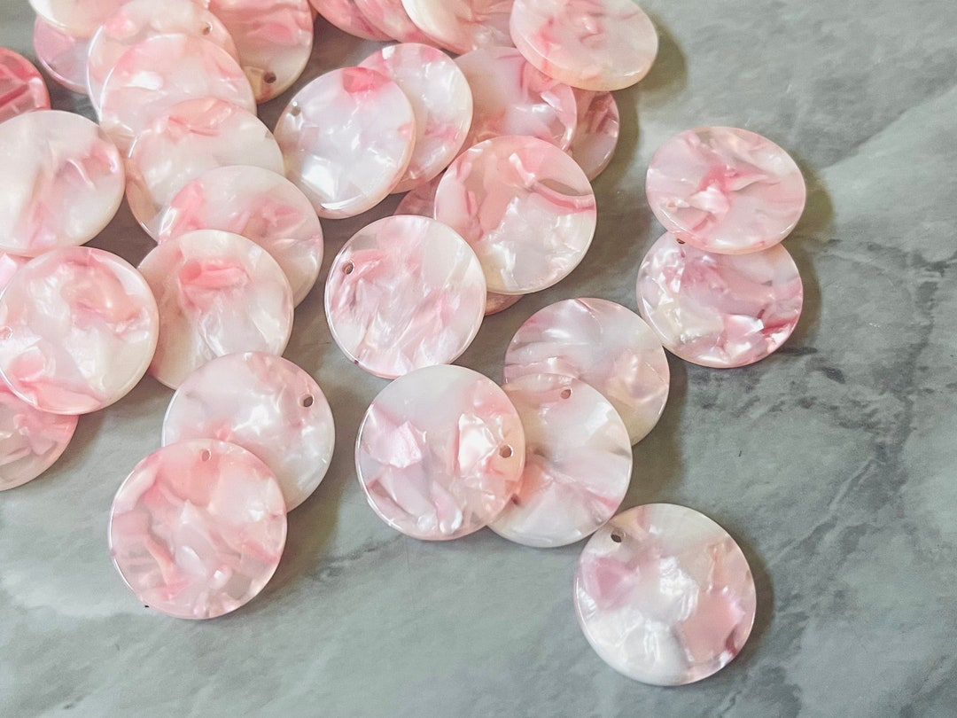 Pink & White Tortoise Shell Acrylic Blanks Cutout, Circle Blanks ...