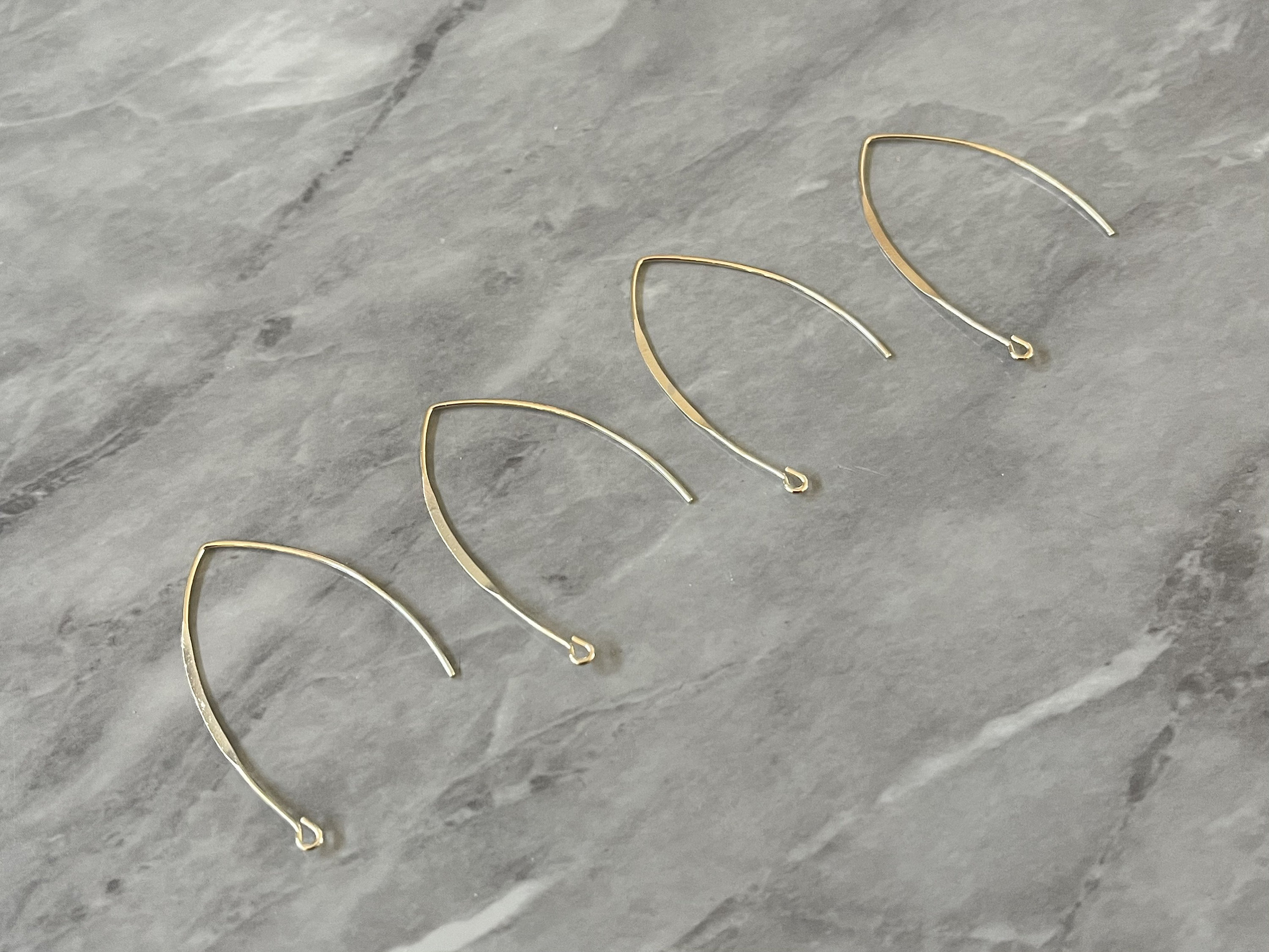 Gold Slide Through Earring Blanks DIY earring Kit 44mm V | Etsy