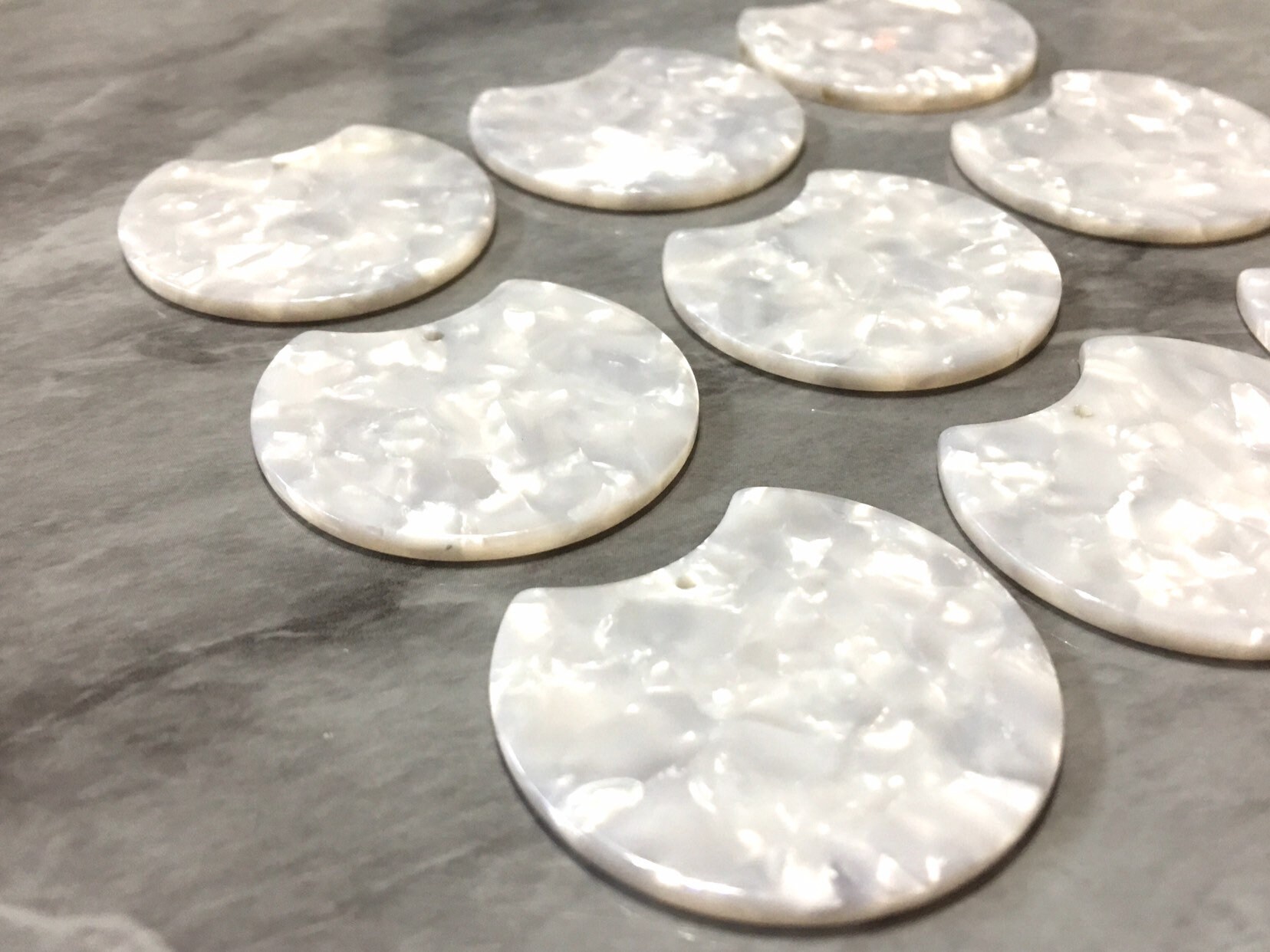 White Tortoise Shell Resin Beads Cutout Acrylic 36mm Earring - Etsy