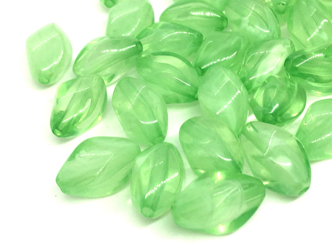 Green Translucent Beads, 20mm Beads, Balmy Collection, Oval Beads ...