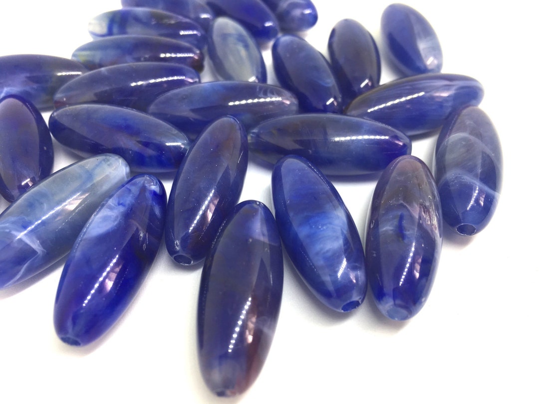 Blue Beads, Dark Blue, the POD Collection, 33mm Beads, Big Acrylic ...