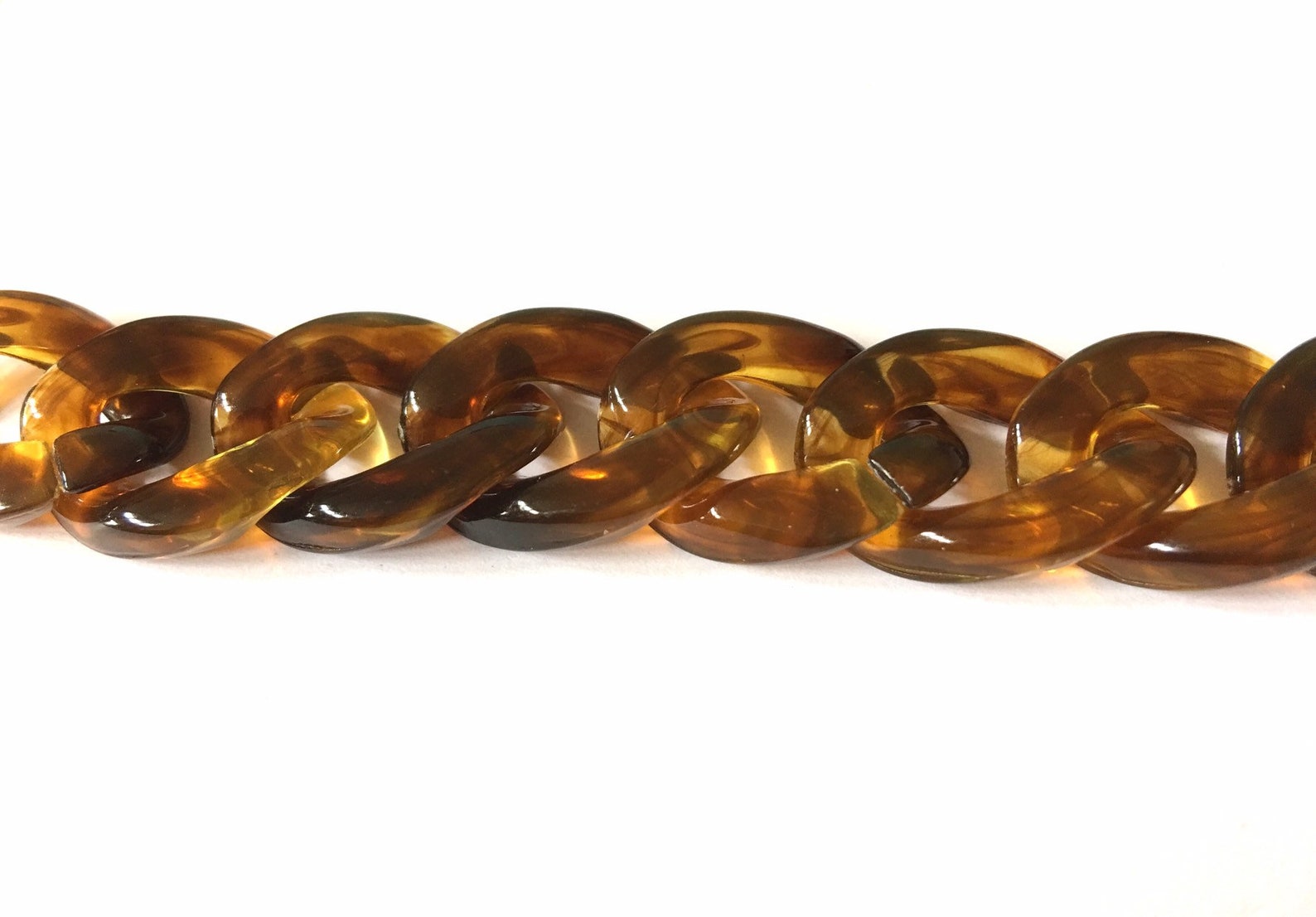 Tortoise Shell LINKING Chain Brown Jewelry Chunky Necklace | Etsy