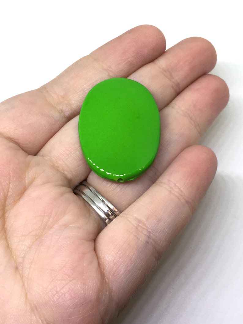 Kelly Verde Oval 36mm Abalorios Verde Ovalado Abalorio - Etsy España