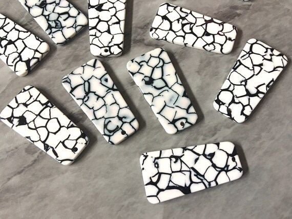 Black & White Resin Tortoise Shell Resin Acrylic Blanks | Etsy