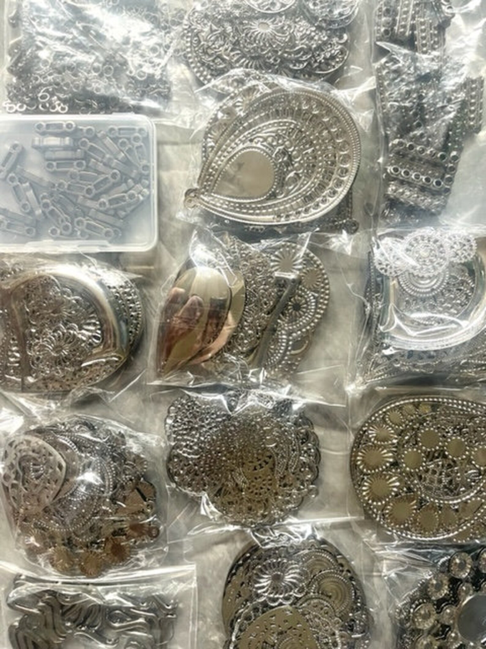 WHOLESALE Huge LOT Silver Findings for Jewelry Creation, Bangle Making ...