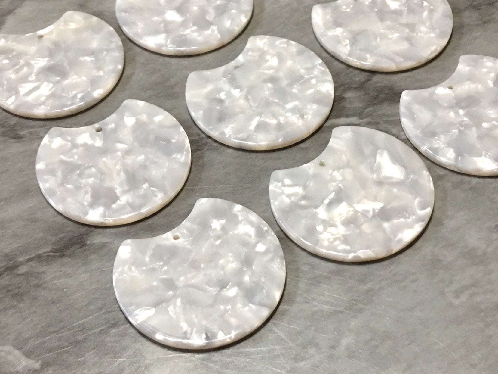 White Tortoise Shell Resin Beads Cutout Acrylic 36mm Earring - Etsy