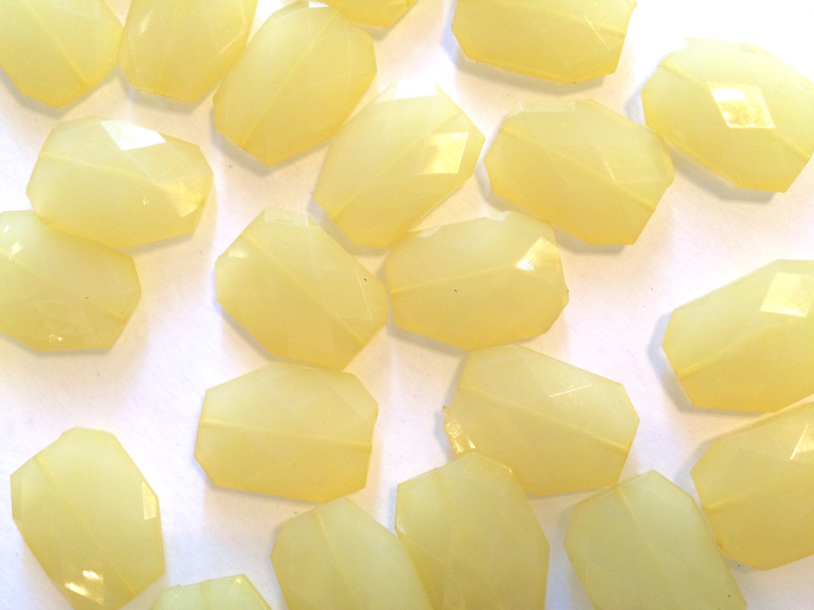 XL Lemon Faceted Beads Acrylic Beads Jewelry Making 39mm - Etsy