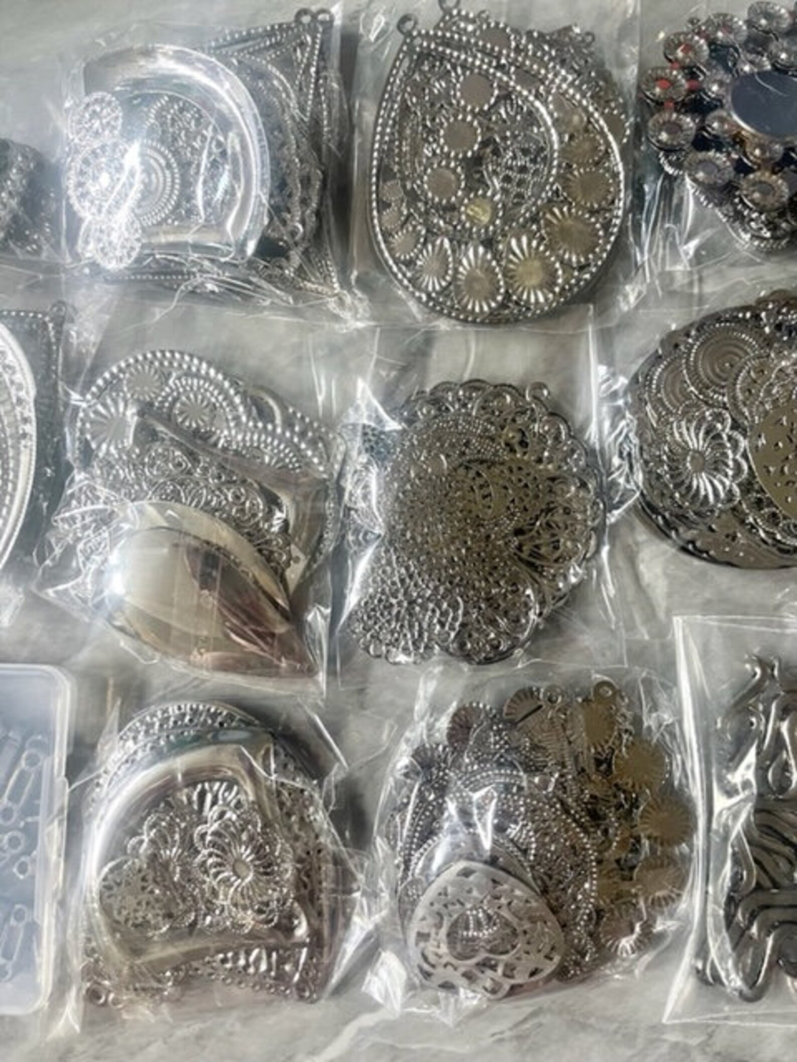 WHOLESALE Huge LOT Silver Findings for Jewelry Creation, Bangle Making ...