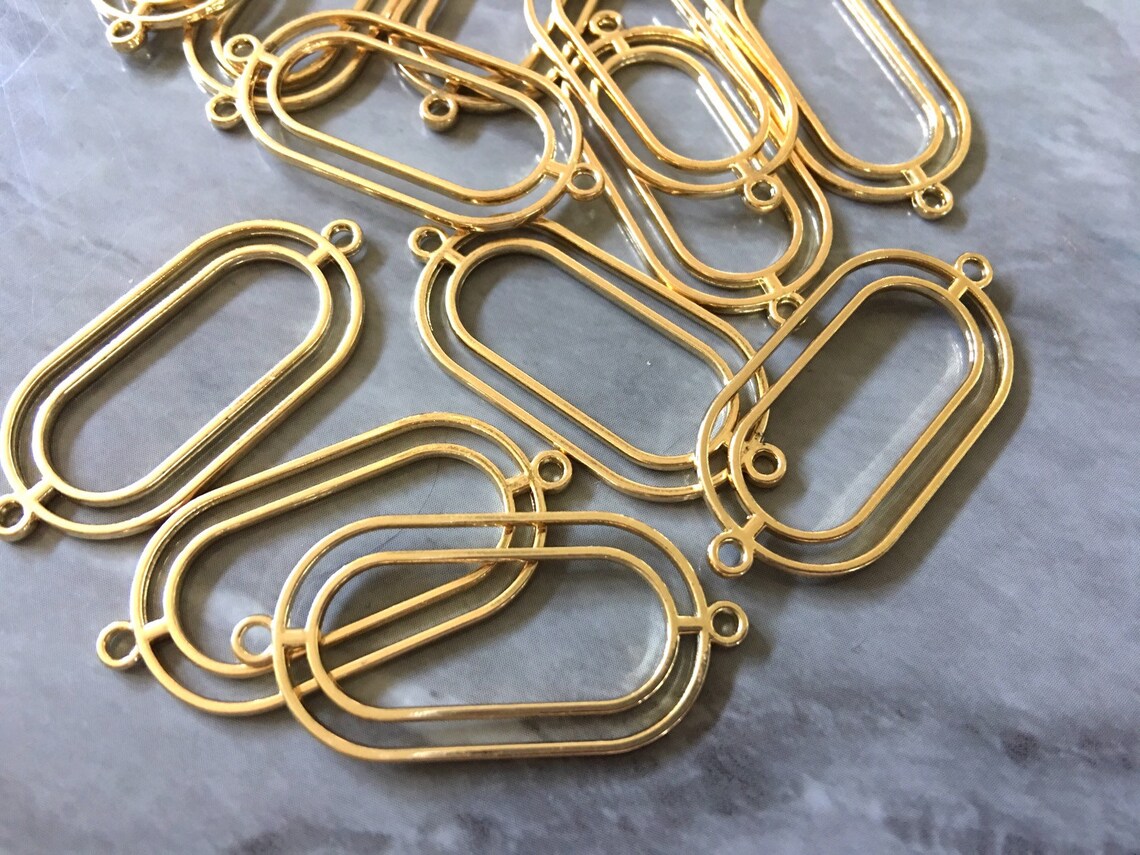Gold Connector Circle Blanks, 36mm Necklace DIY Blanks, Earring Bead ...