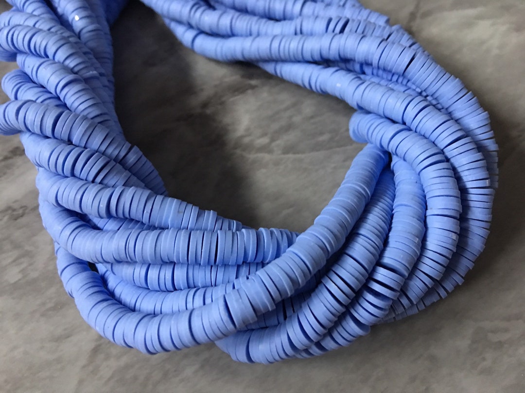 Periwinkle 6mm WHOLESALE Rubber Disc Beads, 16 Strand Heishi Beads ...