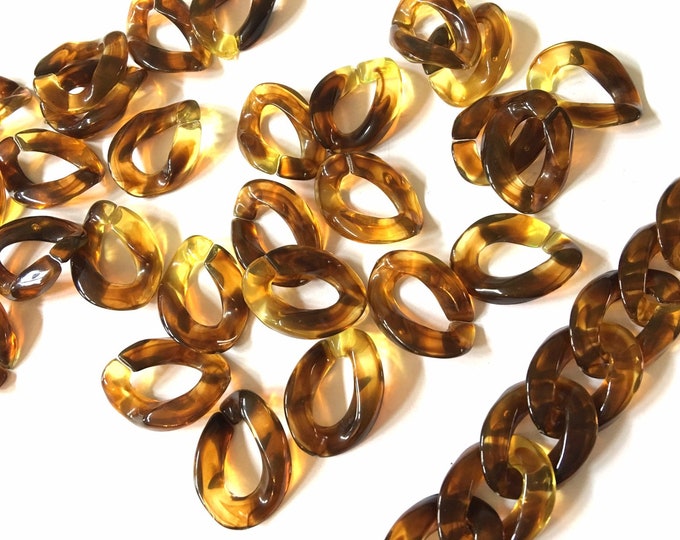 Tortoise Shell LINKING Chain, Brown Jewelry, Chunky Necklace or ...