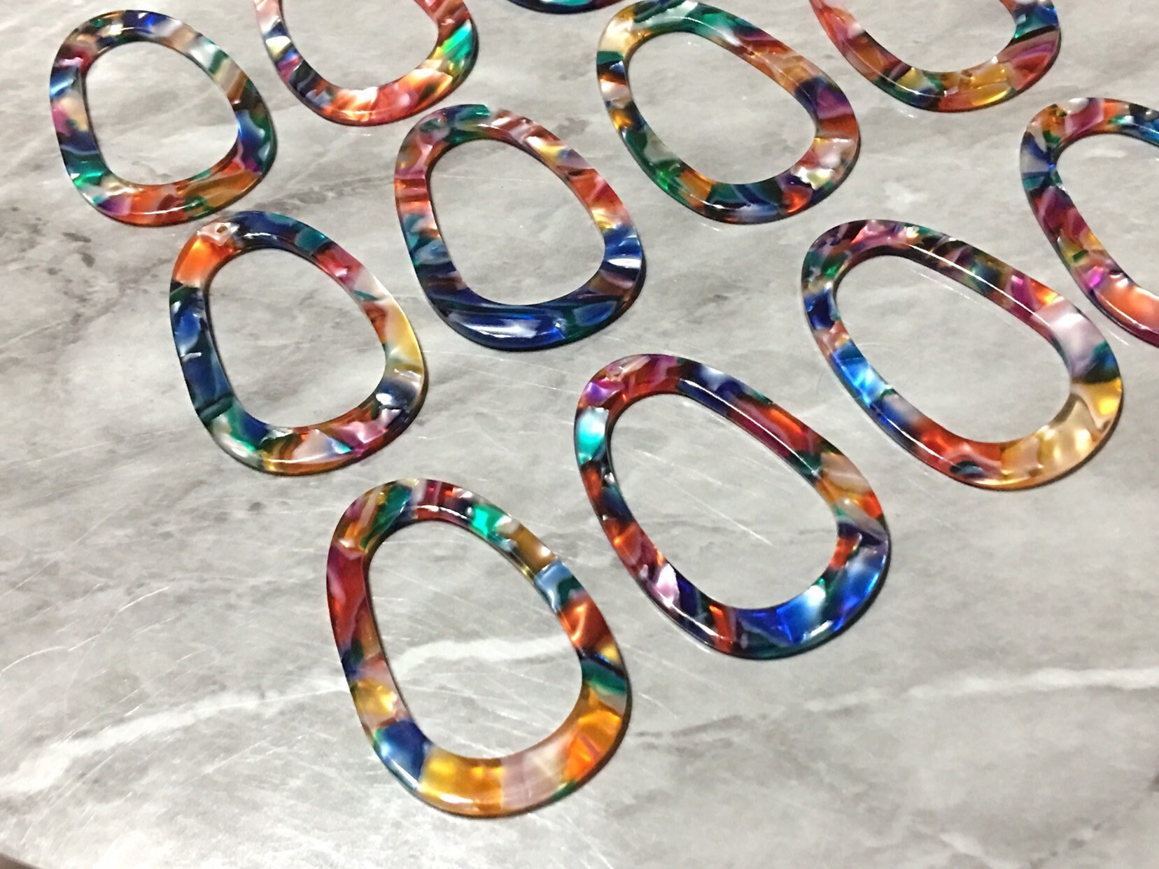 Rainbow Watercolor Mosaic Tortoise Shell Acrylic Blanks | Etsy