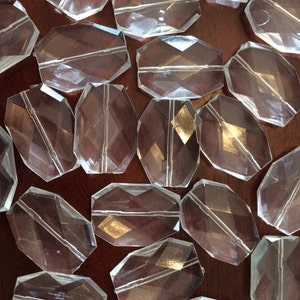 Clear 35mm Acrylic Beads, Translucent Beads, Faceted Beads, Bangle ...