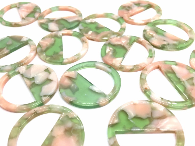 Pink & Green Tortoise Shell Acrylic Blanks Cutout Circle - Etsy