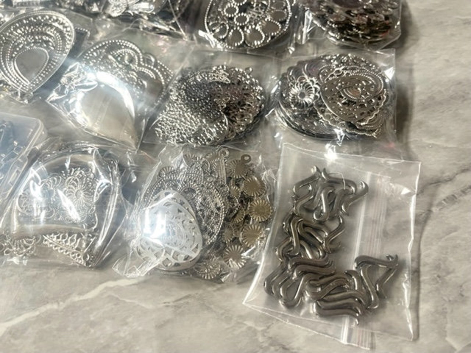 WHOLESALE Huge LOT Silver Findings for Jewelry Creation, Bangle Making ...