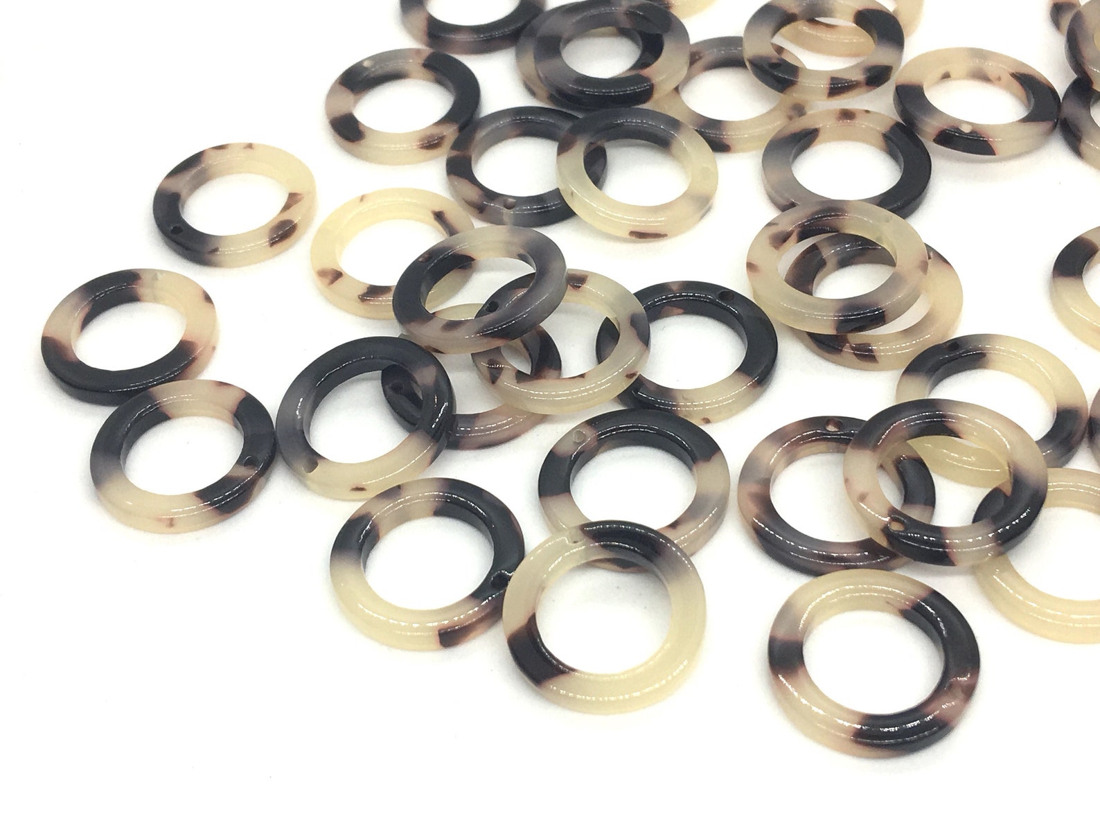Blonde Tortoise Shell Acrylic Circles, 18mm 1 Hole Circle, Tortoise ...