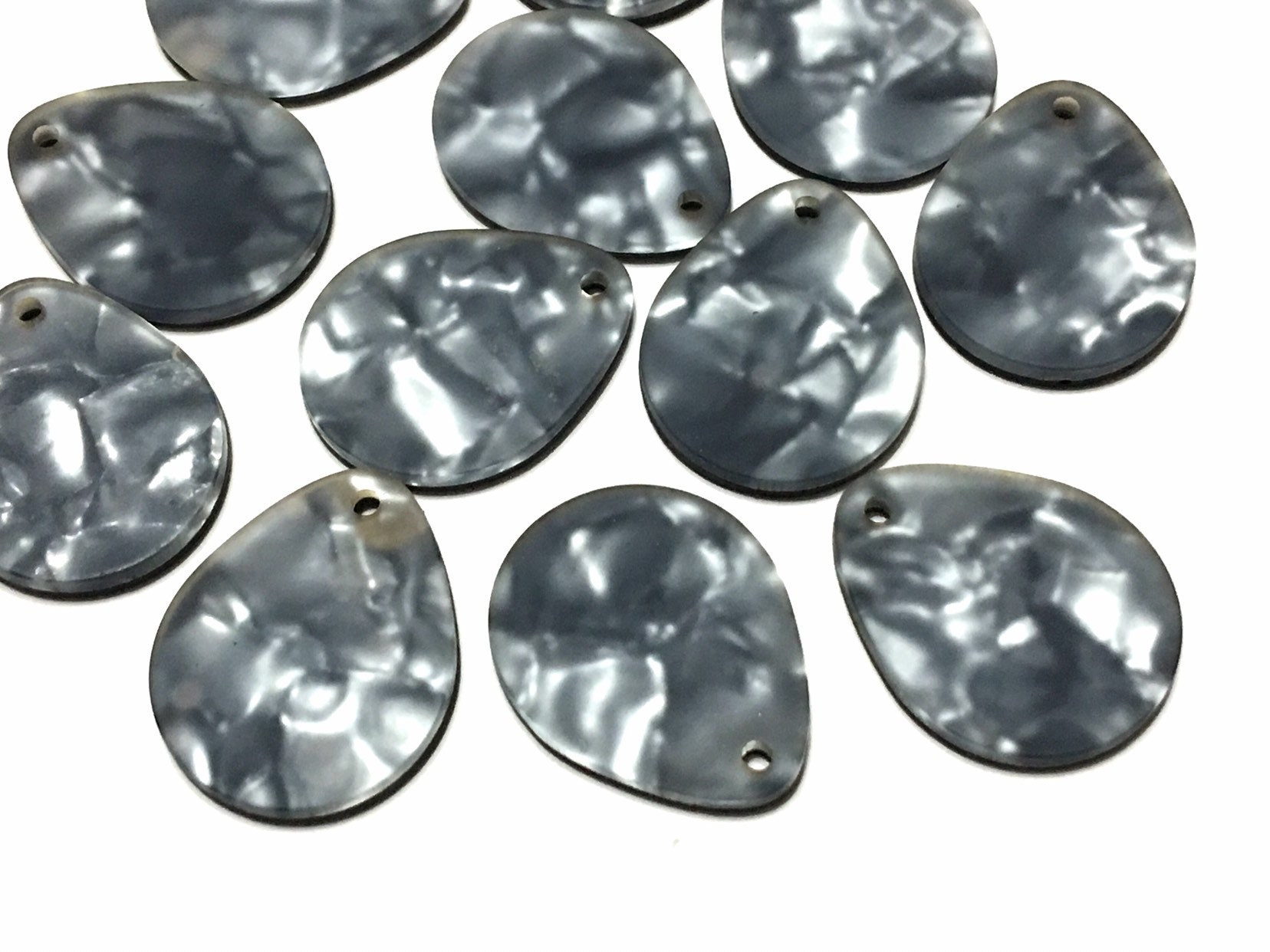 Gray Tortoise Shell Acrylic Blanks Cutout Teardrop Blanks | Etsy