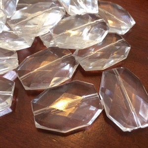 Clear 35mm Acrylic Beads, Translucent Beads, Faceted Beads, Bangle ...