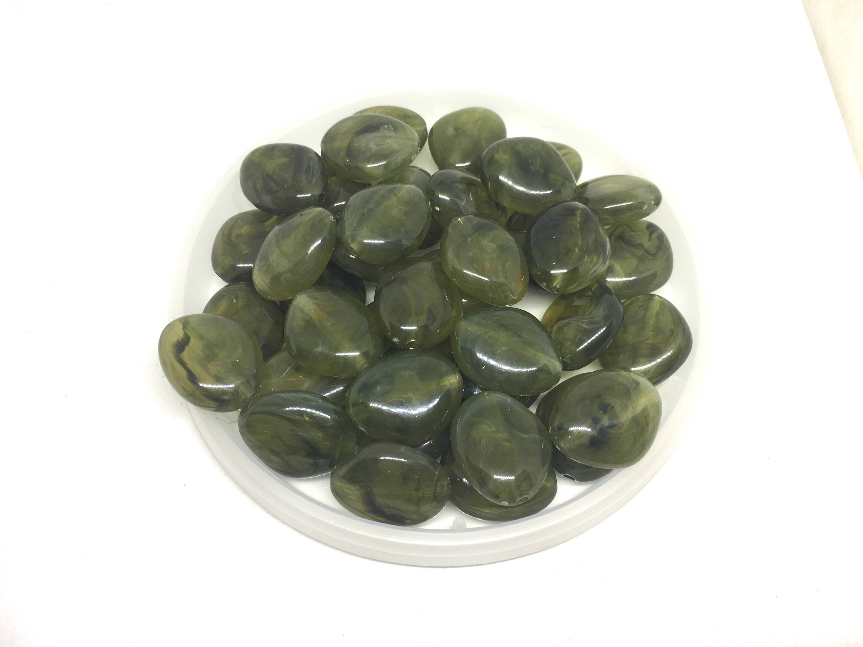 Army Green Beads, the Princess Collection, 25mm Beads, Big Acrylic ...