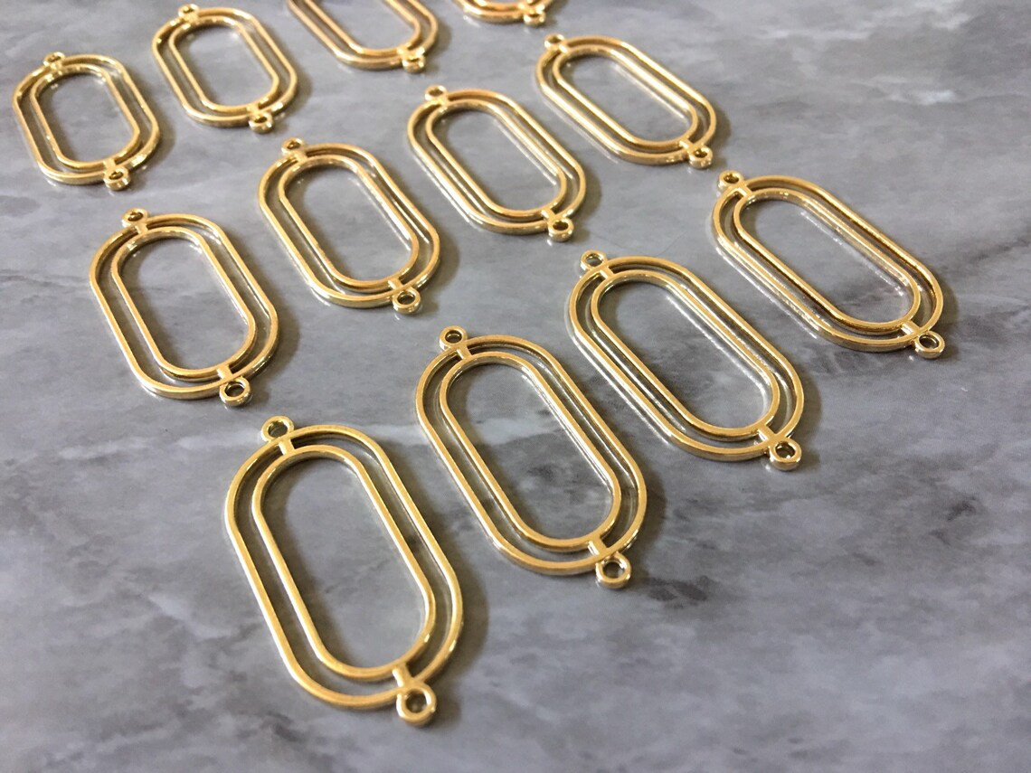Gold Connector Circle Blanks, 36mm Necklace DIY Blanks, Earring Bead ...