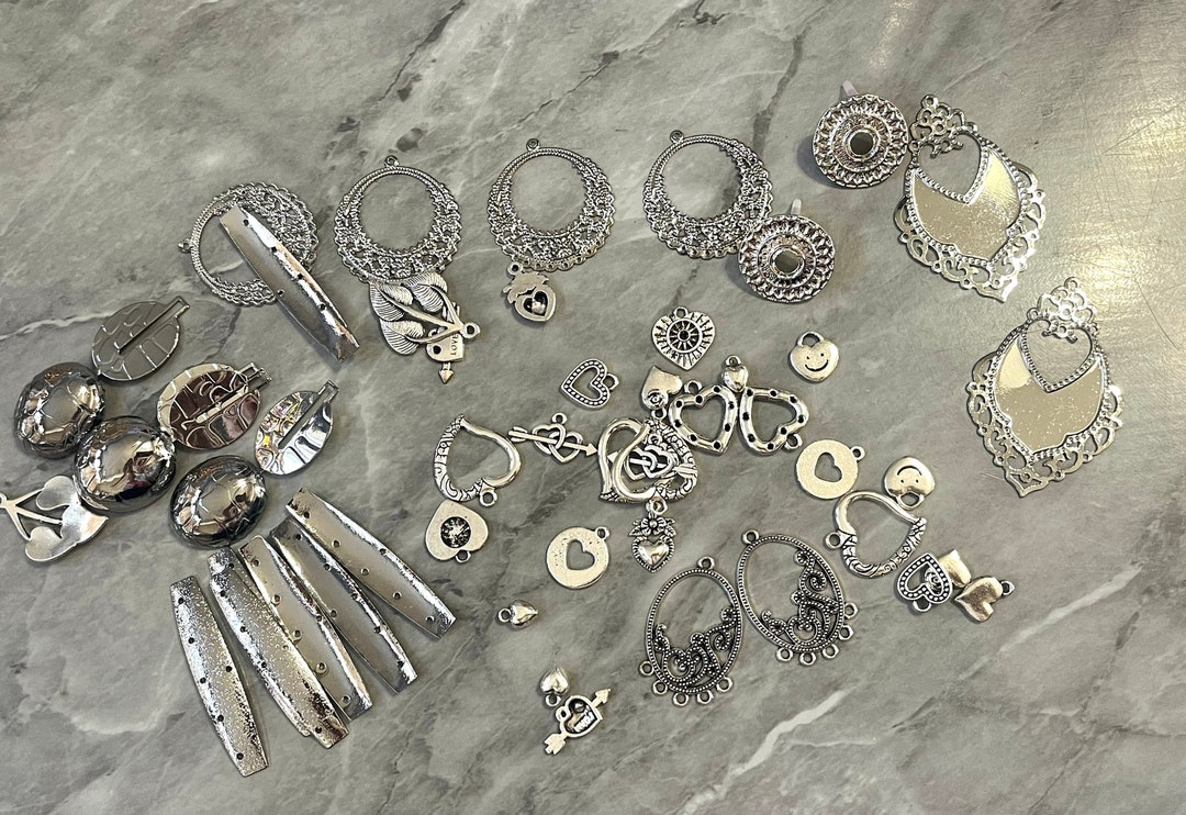 WHOLESALE Huge LOT Silver Findings for Jewelry Creation, Bangle Making ...