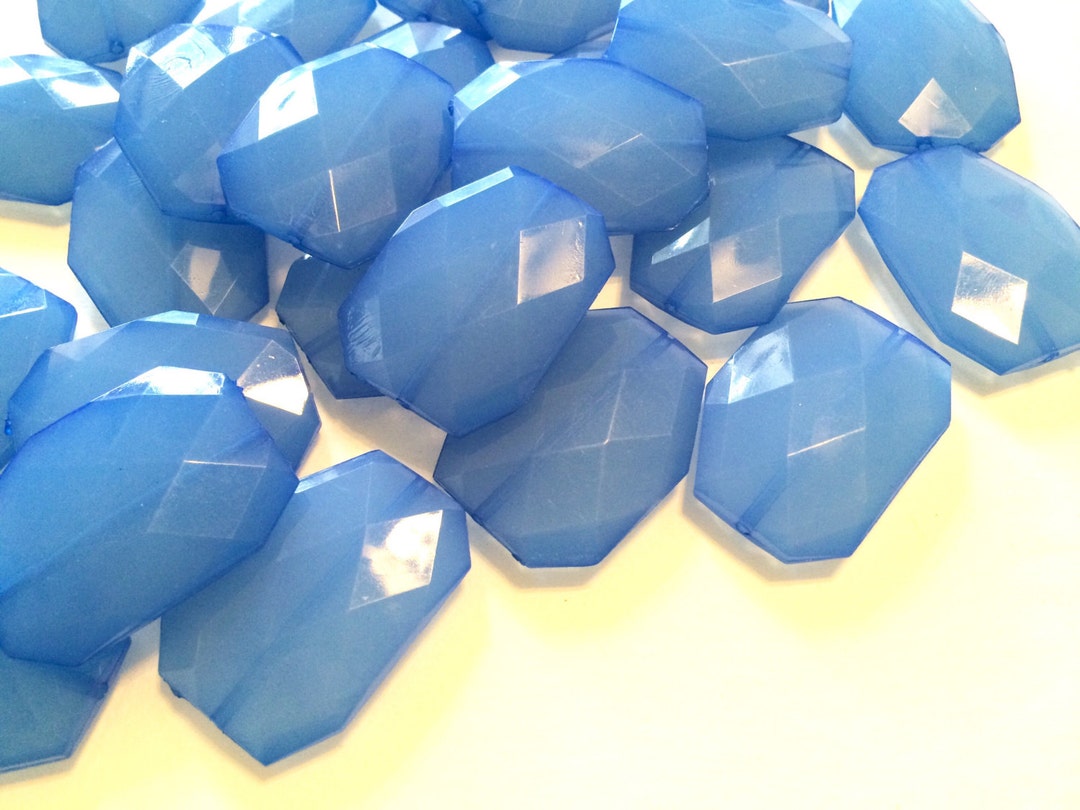 XL 39mm Sky Blue Beads, Blue Chunky Acrylic Beads, Jewelry Making ...