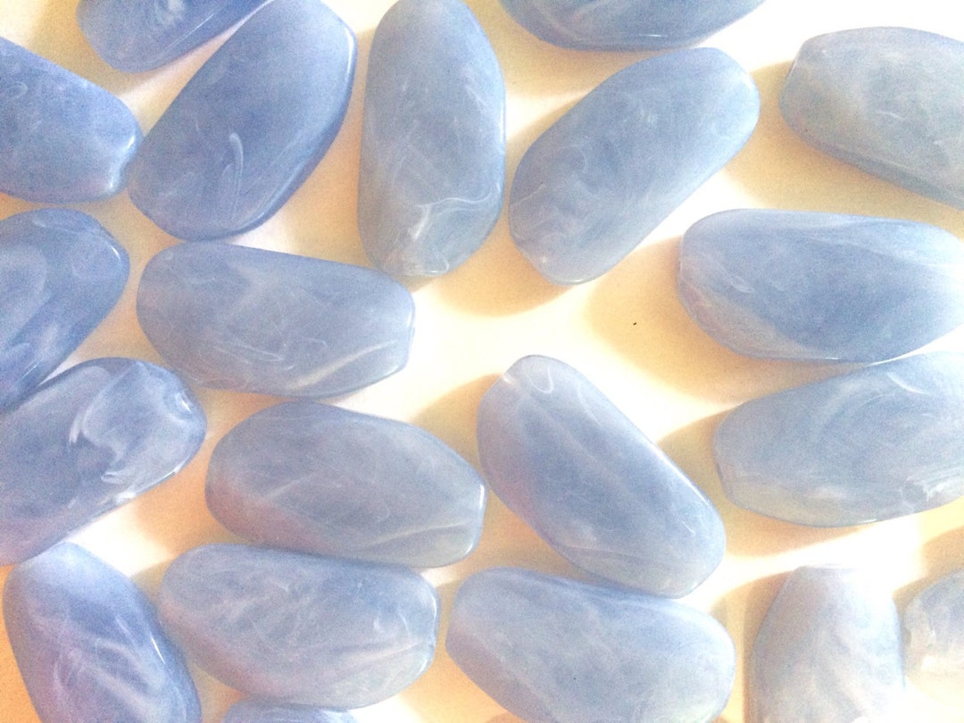 Large SKY BLUE Gem Stone Beads - Acrylic Beads That Look Like Stained ...