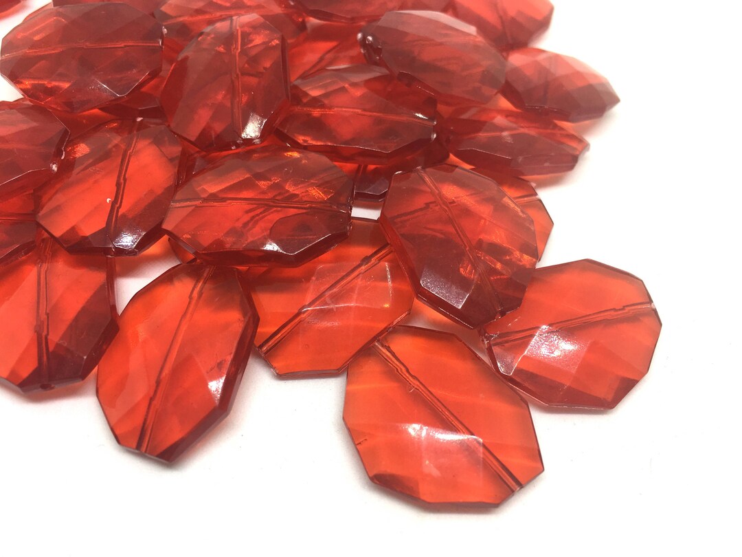 Ruby Red Beads, the Aria Collection, 28mm Beads, Big Acrylic Beads ...