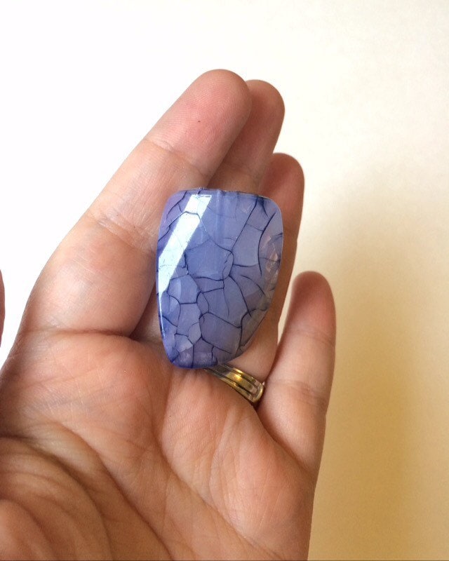XL Large Blue Crackle Gem Stone Beads Acrylic Beads - Etsy
