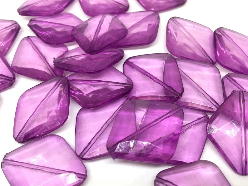 Purple Beads, Diamond Translucent, 31mm Beads, Big Acrylic Beads ...