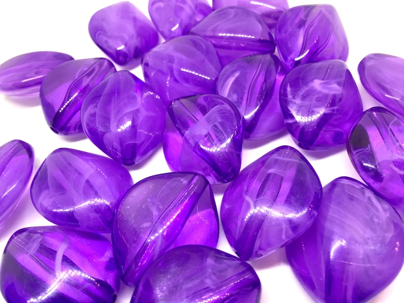 Purple Beads Deep Purple Oval Beads Acrylic Beads 31mm - Etsy